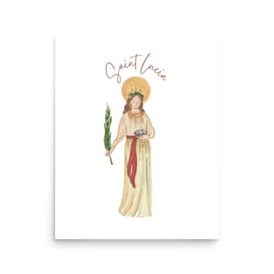 Saint Lucia Lucy Print Wall Art Catholic - Etsy