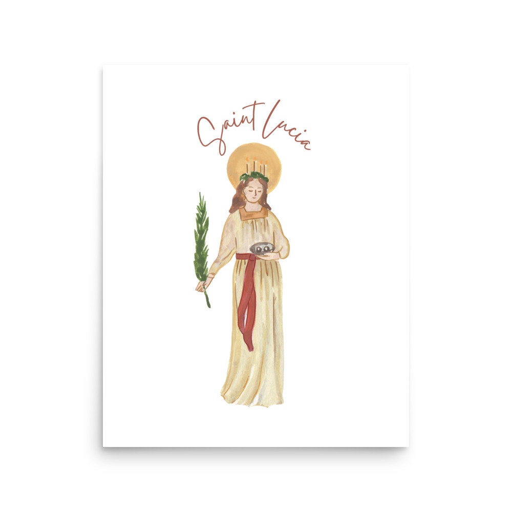 Saint Lucia Lucy Print Wall Art Catholic - Etsy