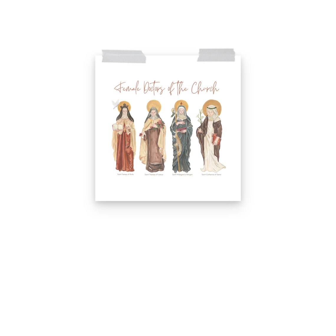 Female Doctors of the Church Print Poster Catholic Wall Art Decor - Etsy