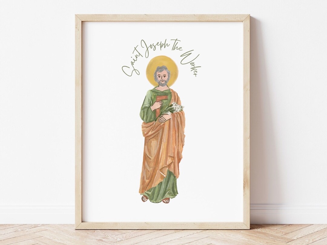 Saint Jospeh the Worker Print Wall Art Catholic - Etsy