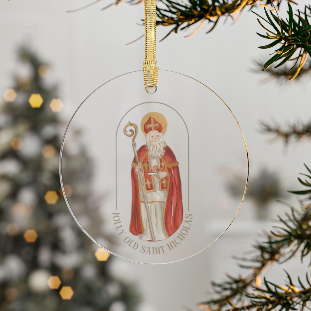 Saint Nicholas Ornament, Catholic Ornament, Santa Claus Ornament, Jolly ...