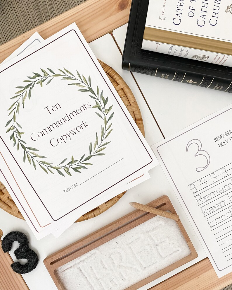 Ten Commandments Copywork Printable Catholic Copy Work - Etsy