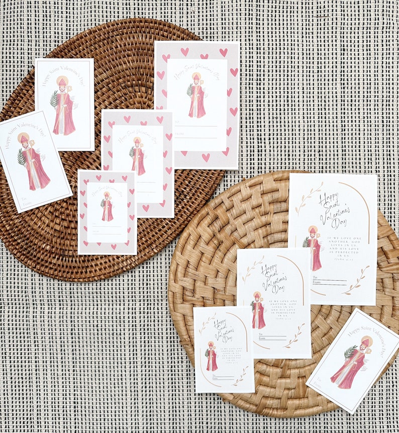 Saint Valentines Day Cards Printable Digital Download Catholic - Etsy