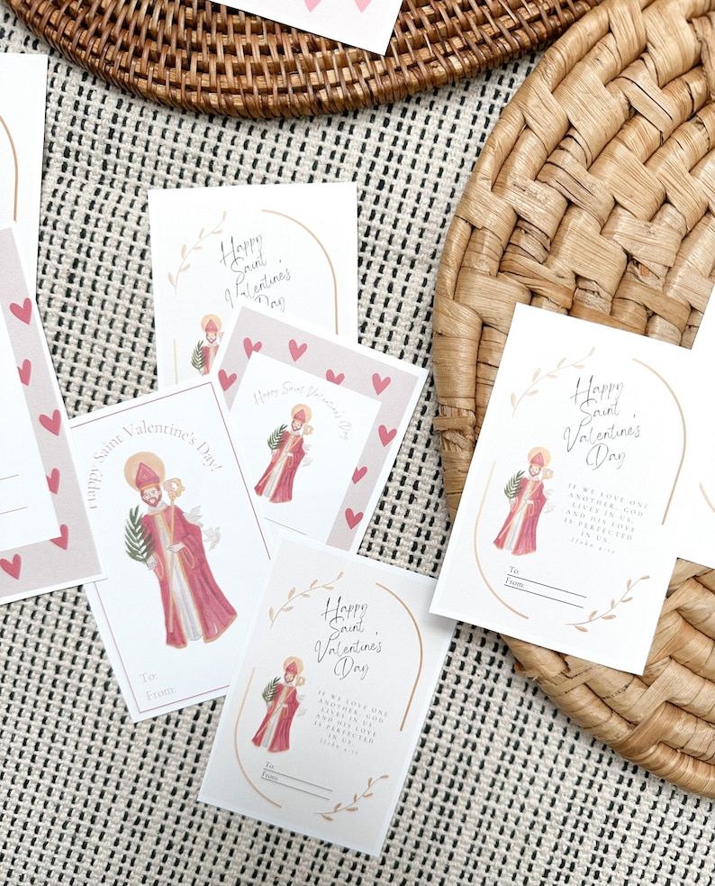 Saint Valentines Day Cards Printable Digital Download Catholic - Etsy