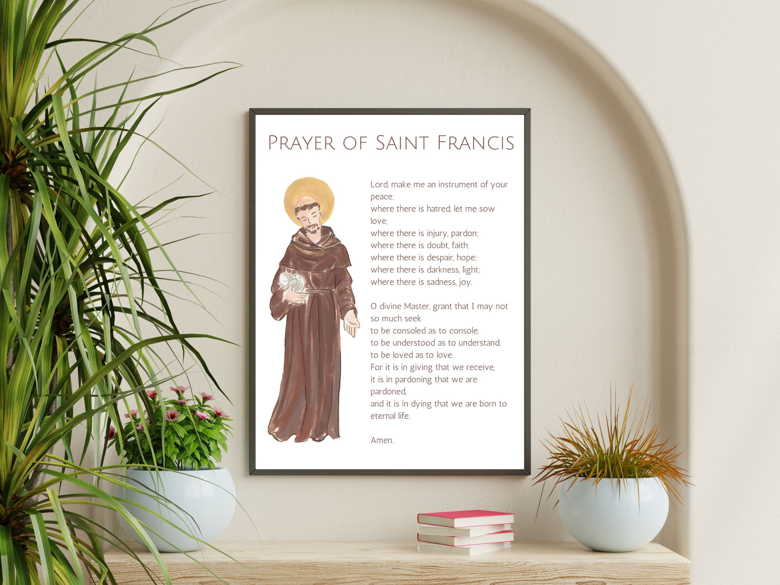 Prayer of Peace Saint Francis of Assisi Print Catholic Art - Etsy