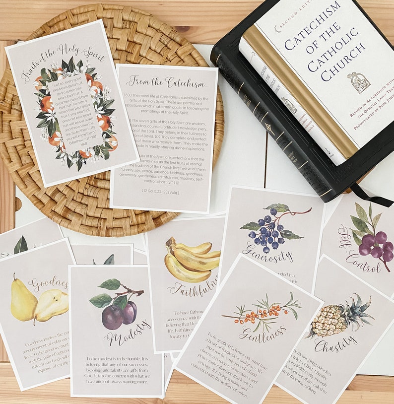 Fruits of the Spirit Cards Printable Catholic Christian - Etsy
