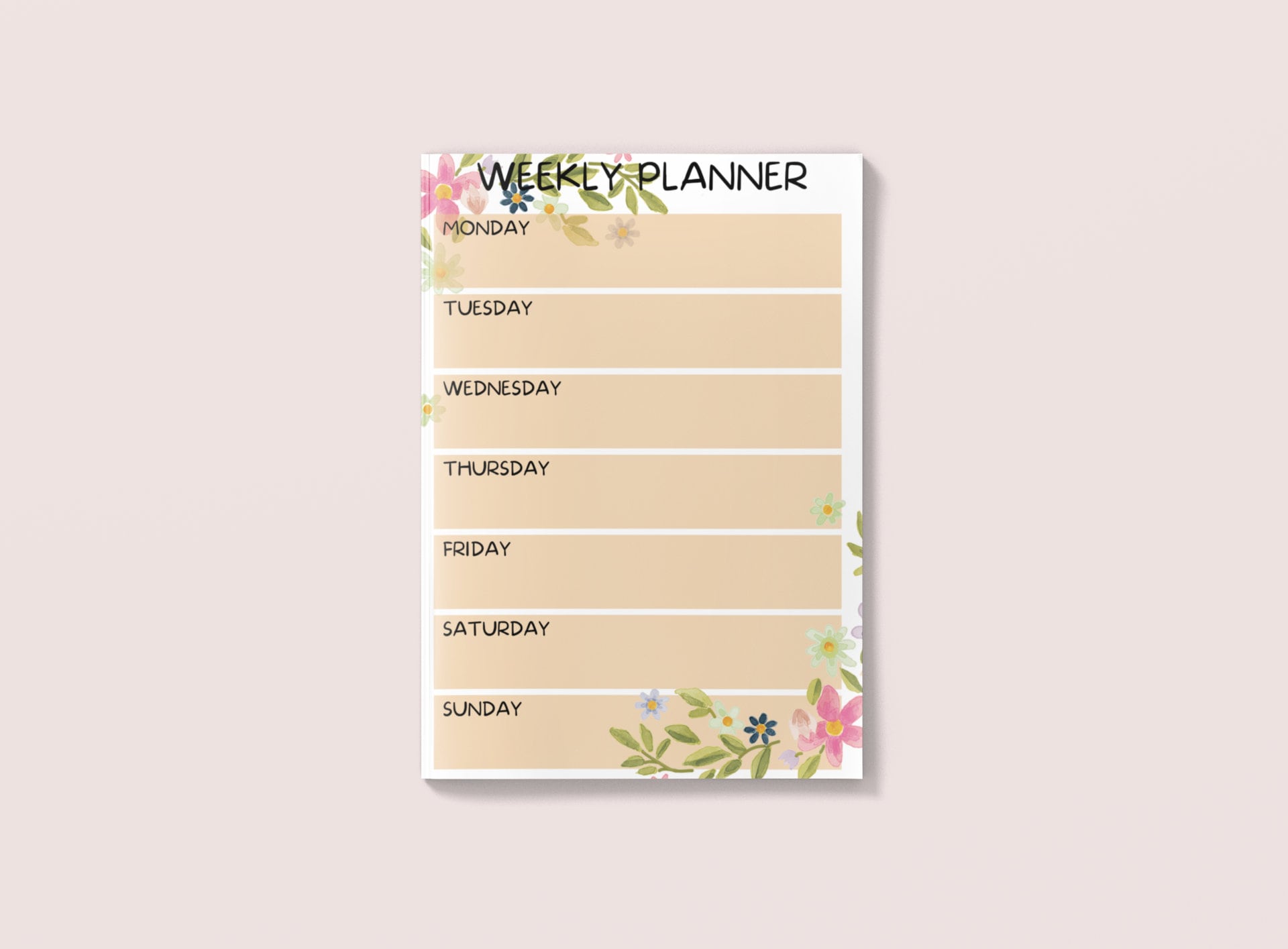 Weekly Schedule Printable, Minimal Productivity Planner, Instant ...