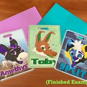 COMMISSION Fursonality ID Badge, Fursona Badge, Fursuit Badge, Two ...