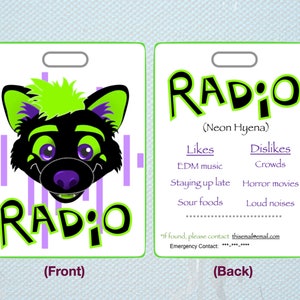 COMMISSION Fursonality ID Badge, Fursona Badge, Fursuit Badge, Two ...