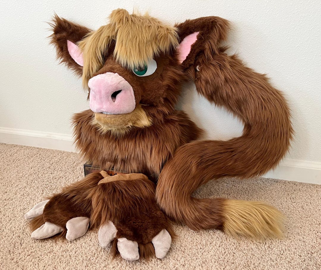 PREMADE Highland Cow Fursuit Partail, Fursuit Head, Handpaws, and Tail ...