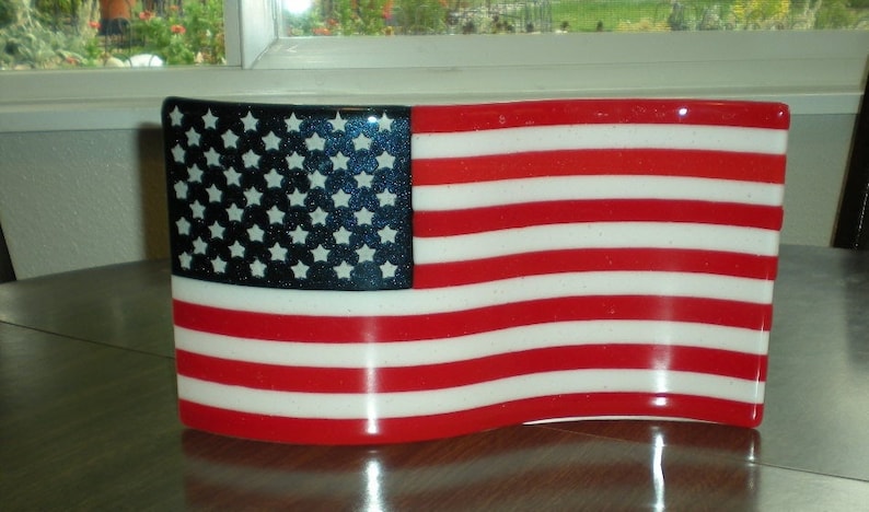Fused Glass American Flag - Etsy