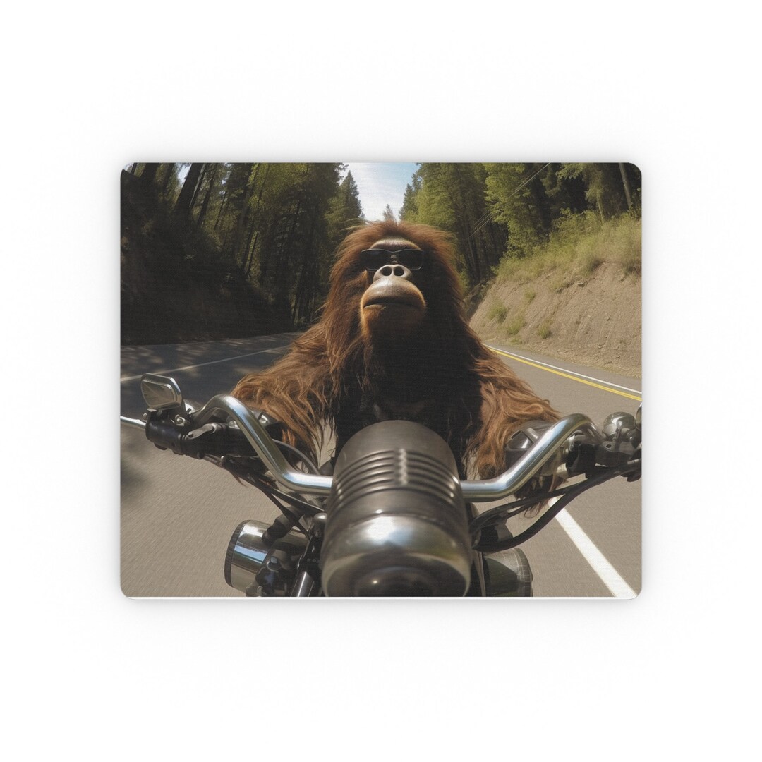 Sasquatch Motorcycle Mousepad Ride With Bigfoot Through the Forest - Etsy