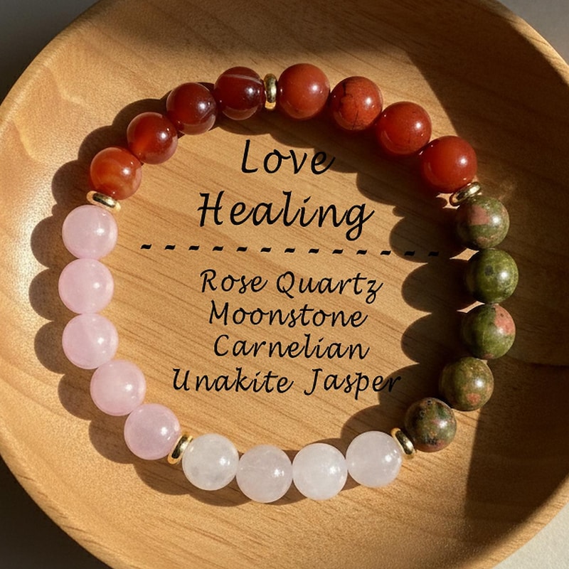 Rose Quartz and Unakite - Etsy