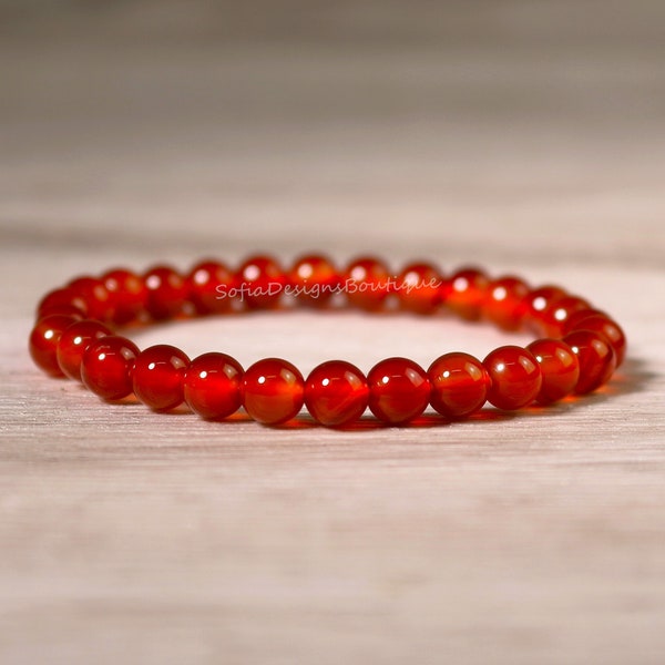 Red Stone Bracelet - Etsy