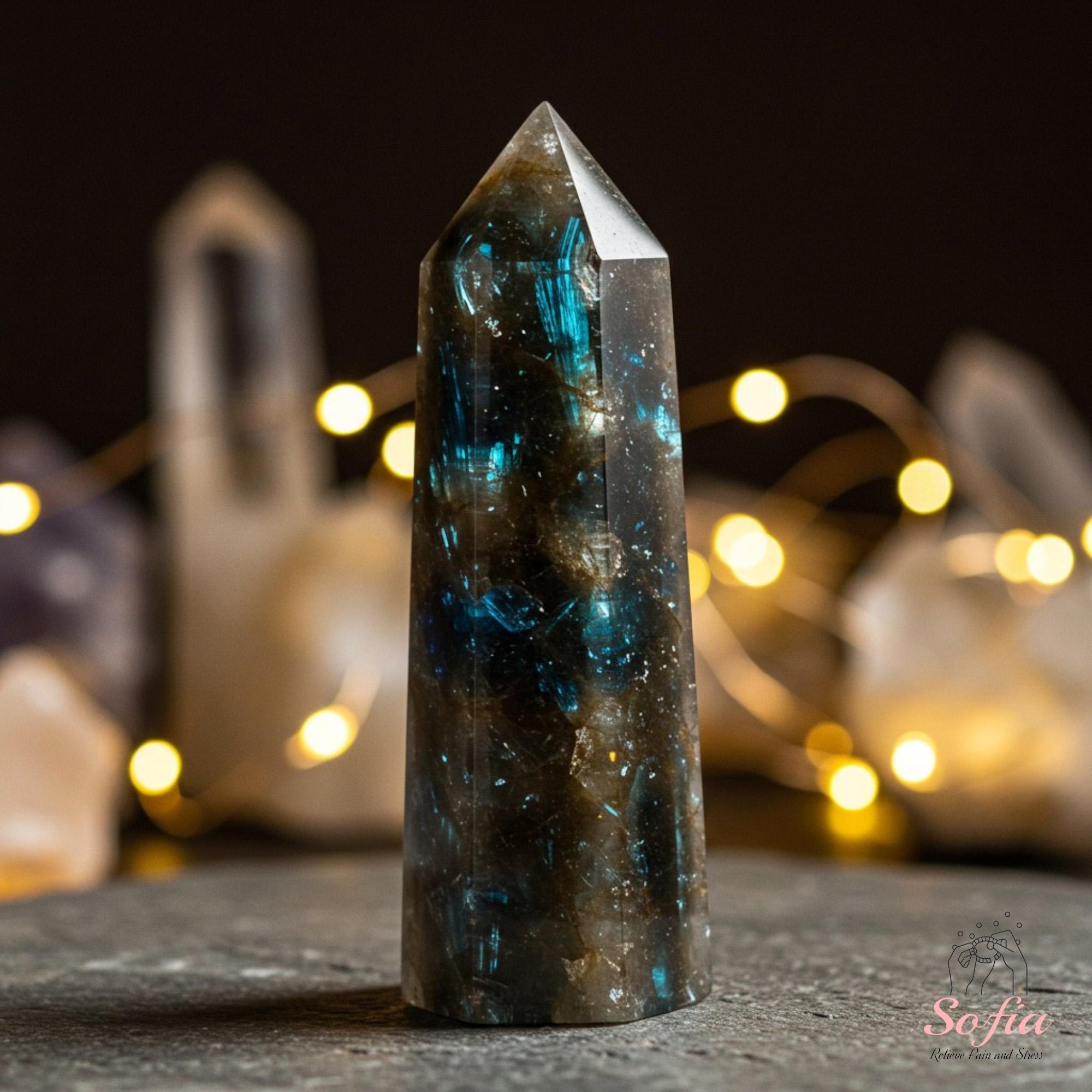 Natural Arfvedsonite Stone Tower - Black Single Point Crystal Tower ...