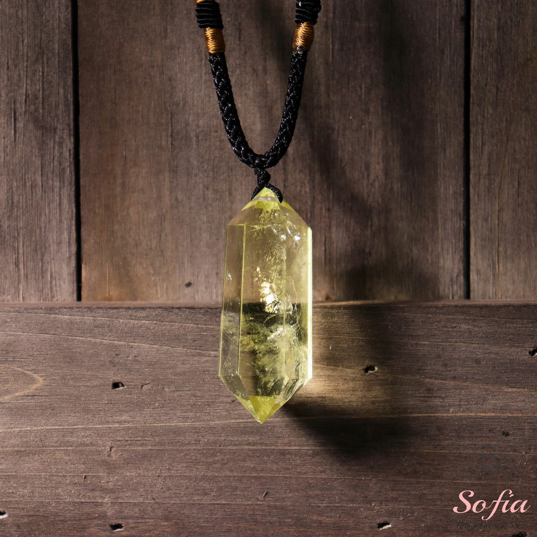 Citrine Stone Necklace, Yellow Gemstone Necklace, Yellow Citrine ...