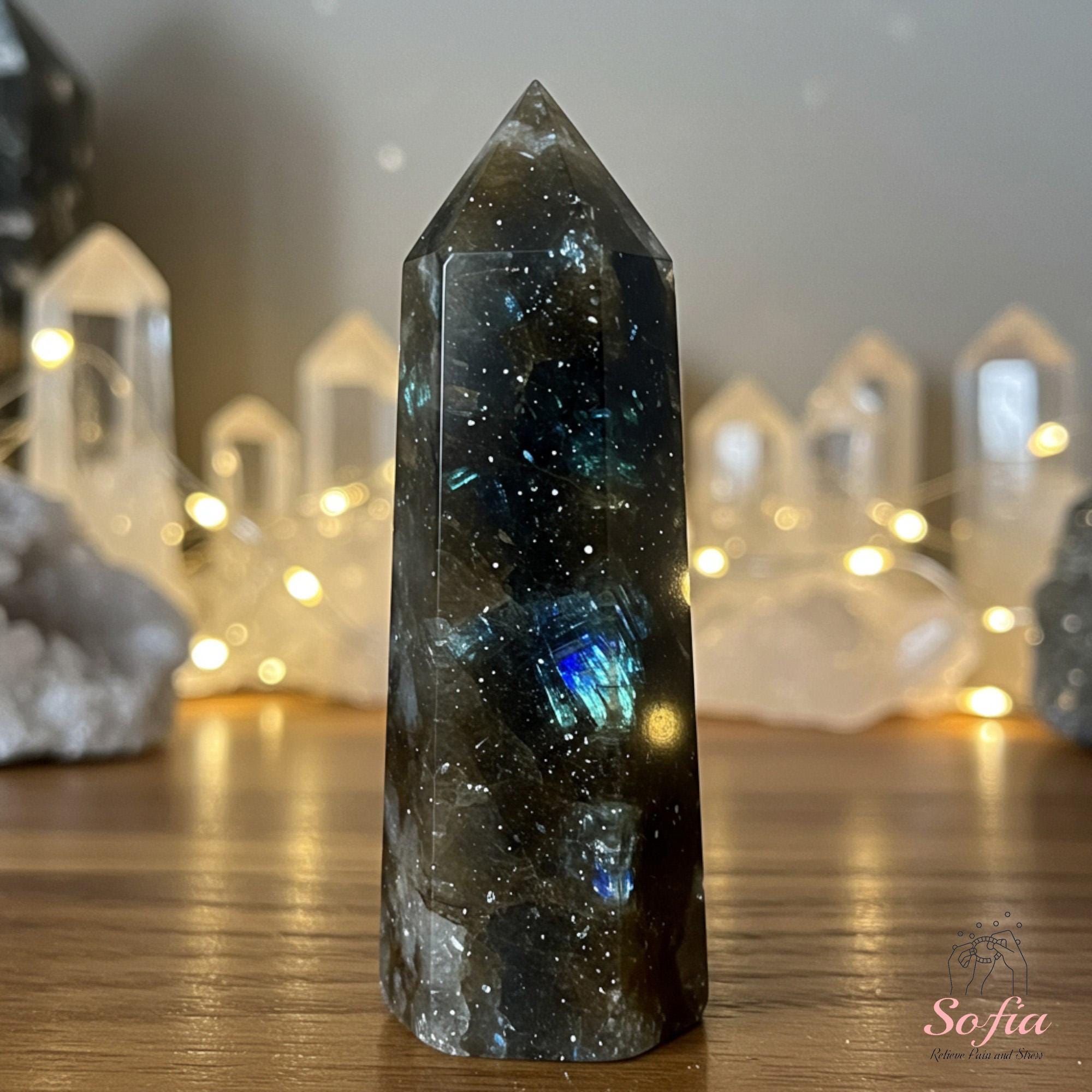 Natural Arfvedsonite Stone Tower - Black Single Point Crystal Tower ...