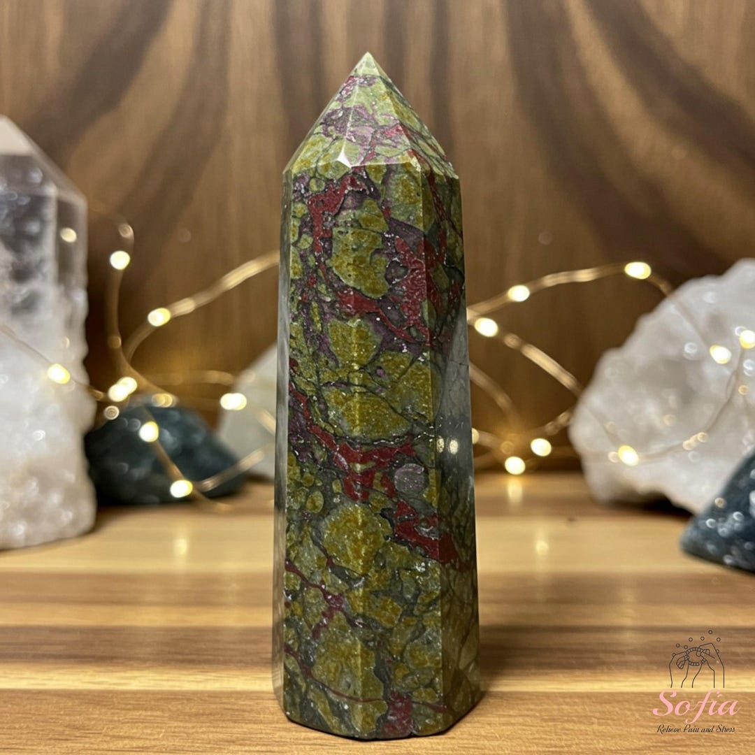 Dragon Bloodstone Tower - Bloodstone Gemstone Single Point Crystal ...