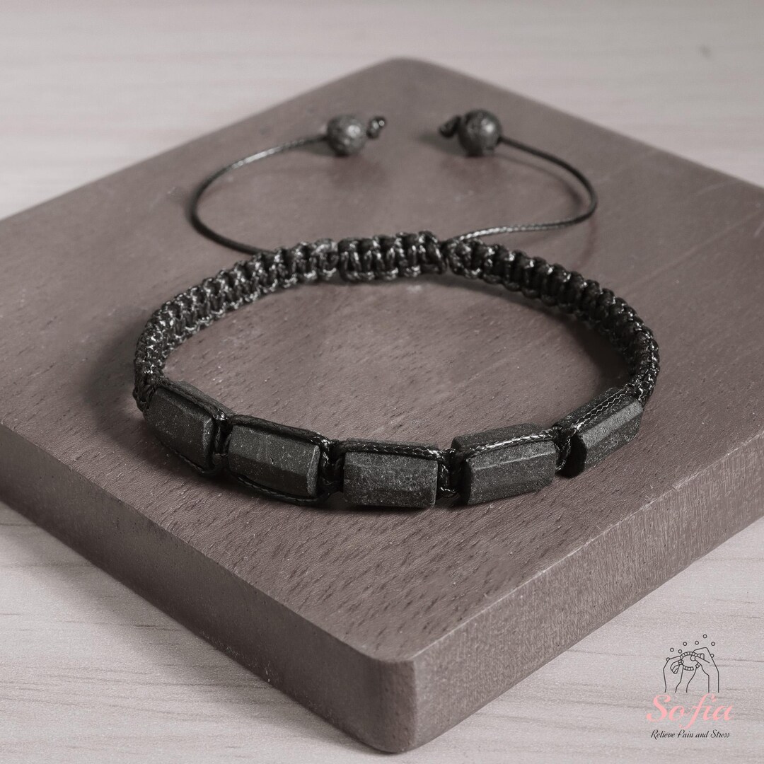 EMF Protection Bracelet Black Tourmaline Bracelet - Raw Tourmaline ...