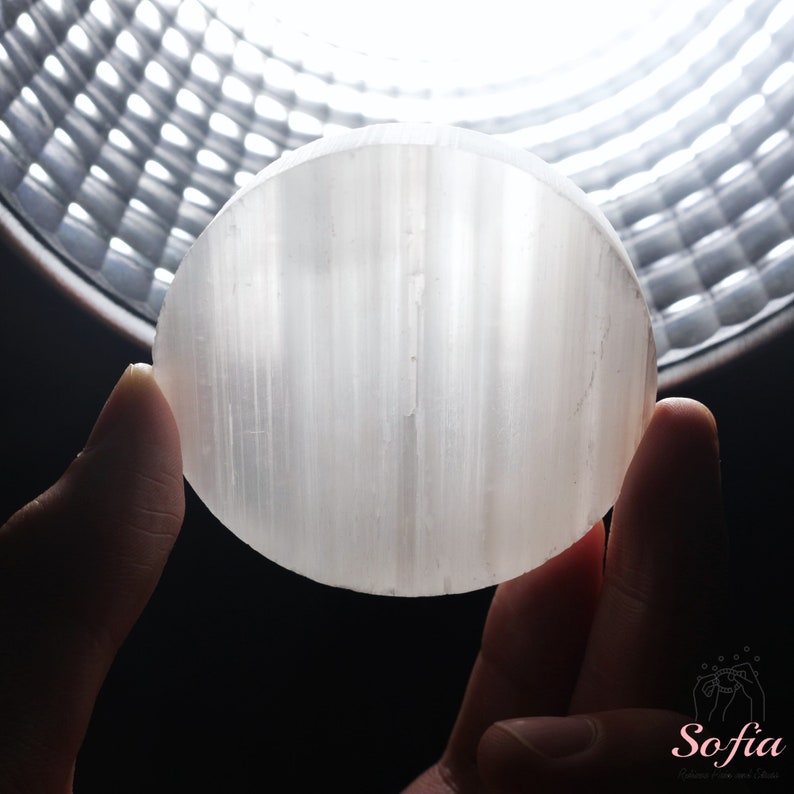 Natural Selenite Plate - Selenite Charging Round Plate Station - White ...