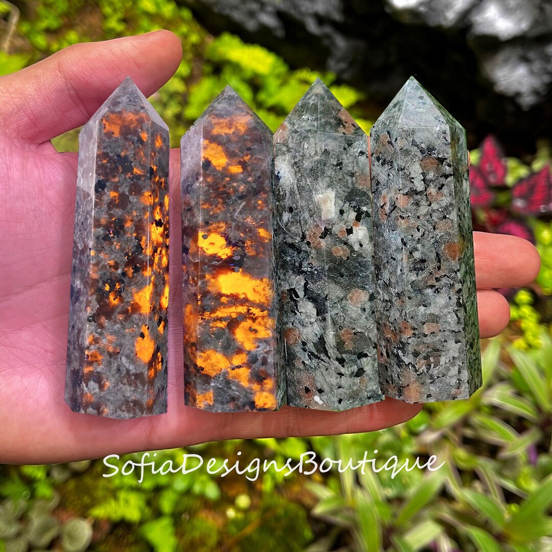 Yooperlite Stone Tower - Flame Stone Single Point Crystal Tower Wand ...