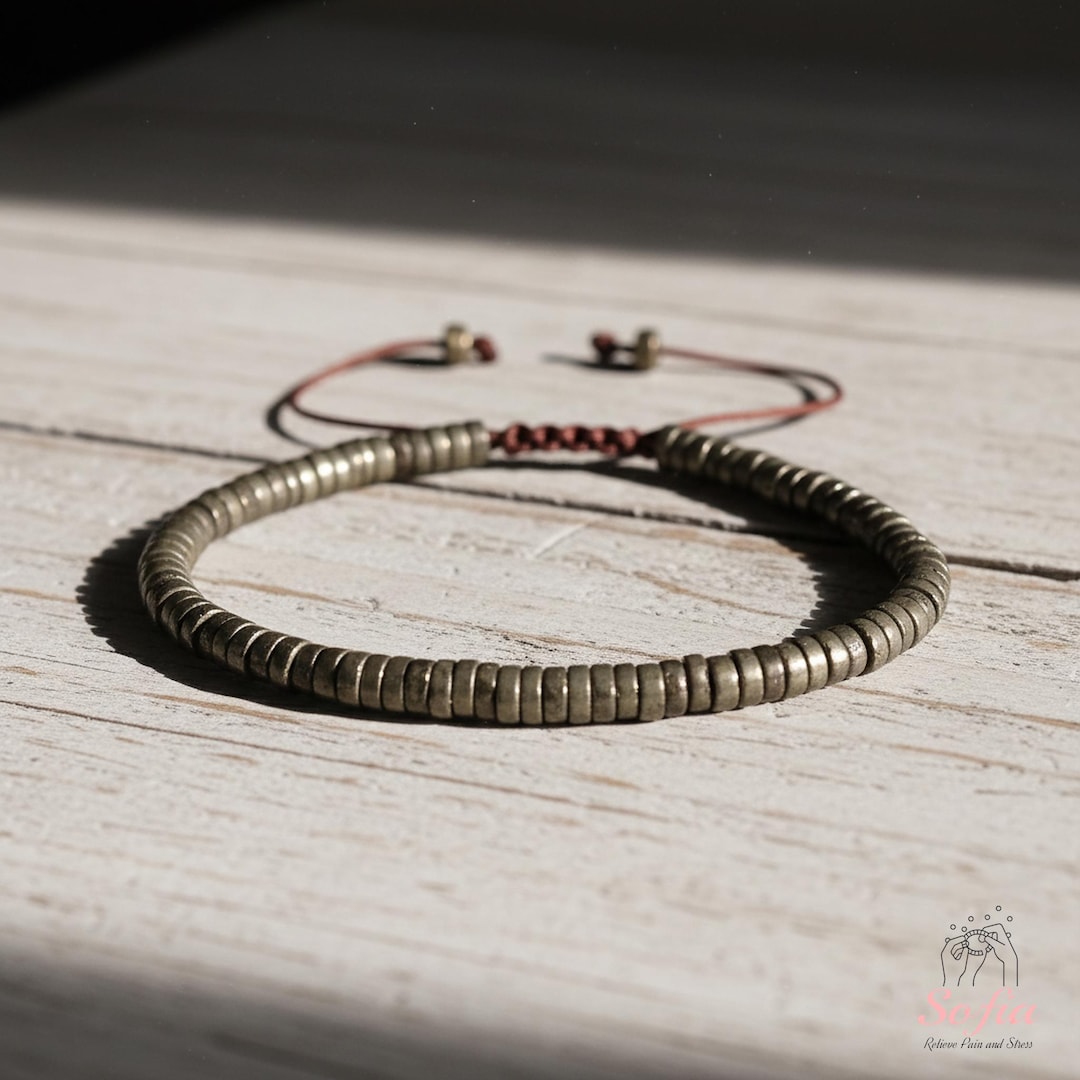 Natural Pyrite Stone Bracelet - Crystal Bracelets Gemstone Dainty ...