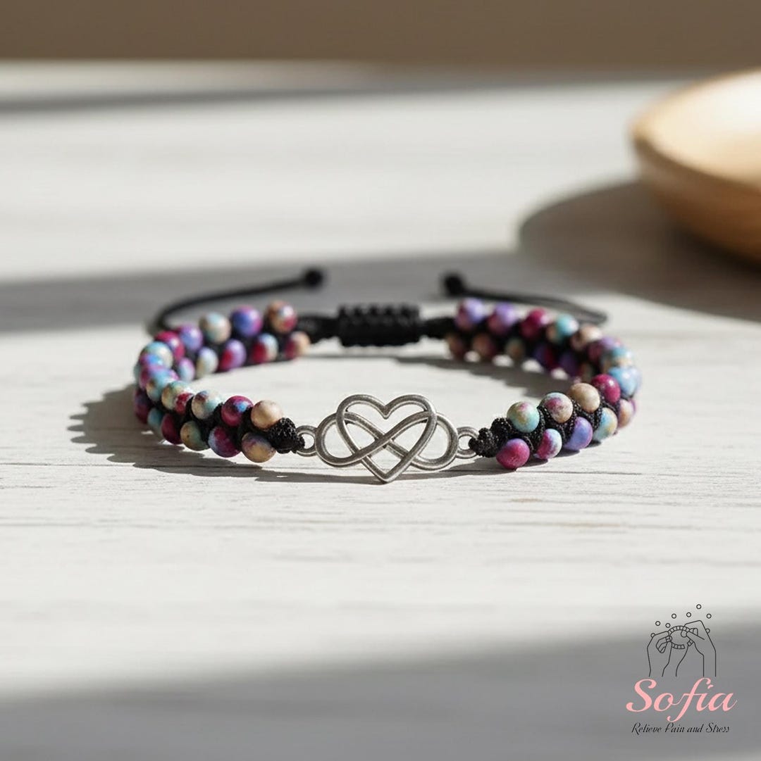 Infinity Heart Bracelet Endless Love Bracelet Natural Stone Healing ...