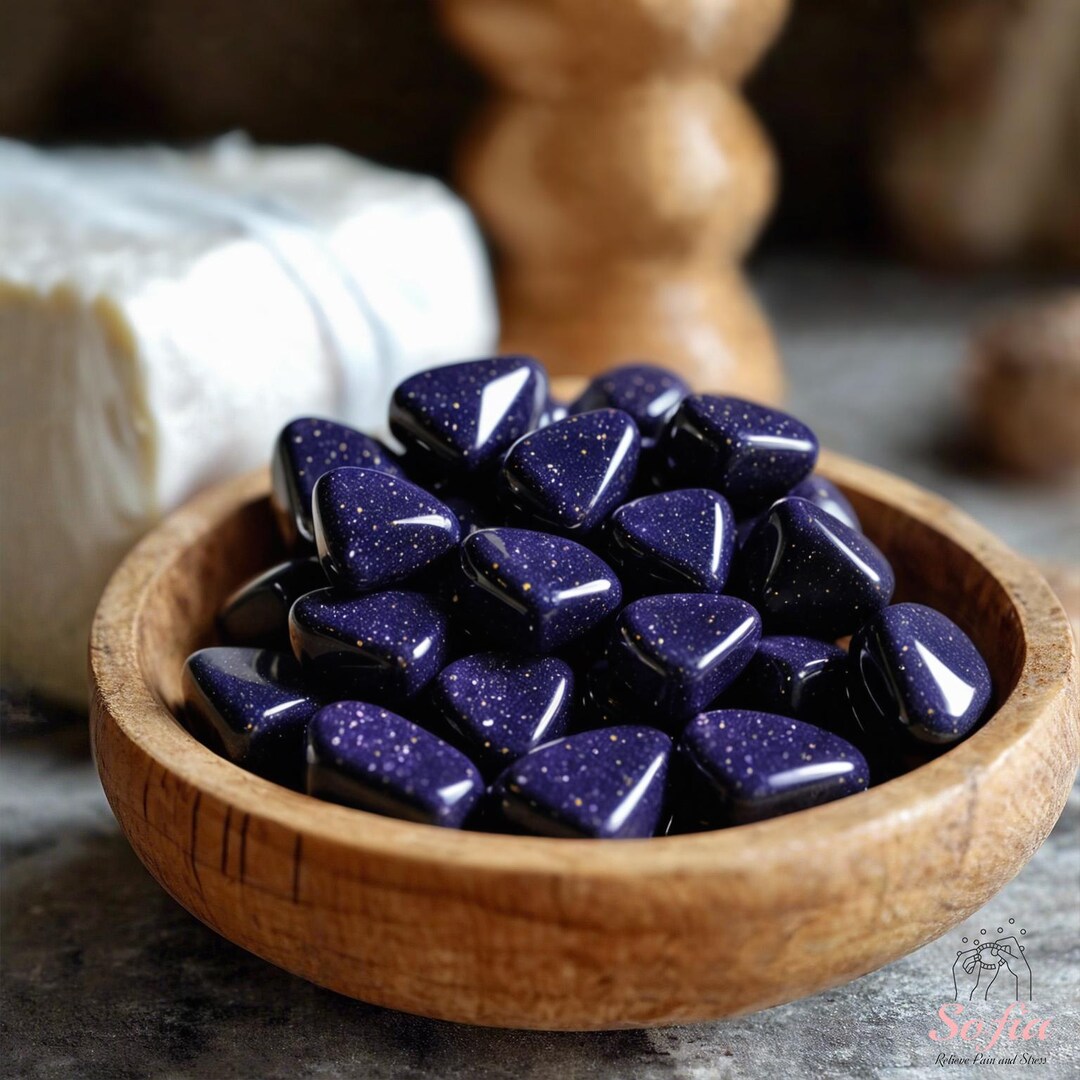 Blue Goldstone Tumbled Stone Polished Goldstone Gemstone Blue Goldstone ...