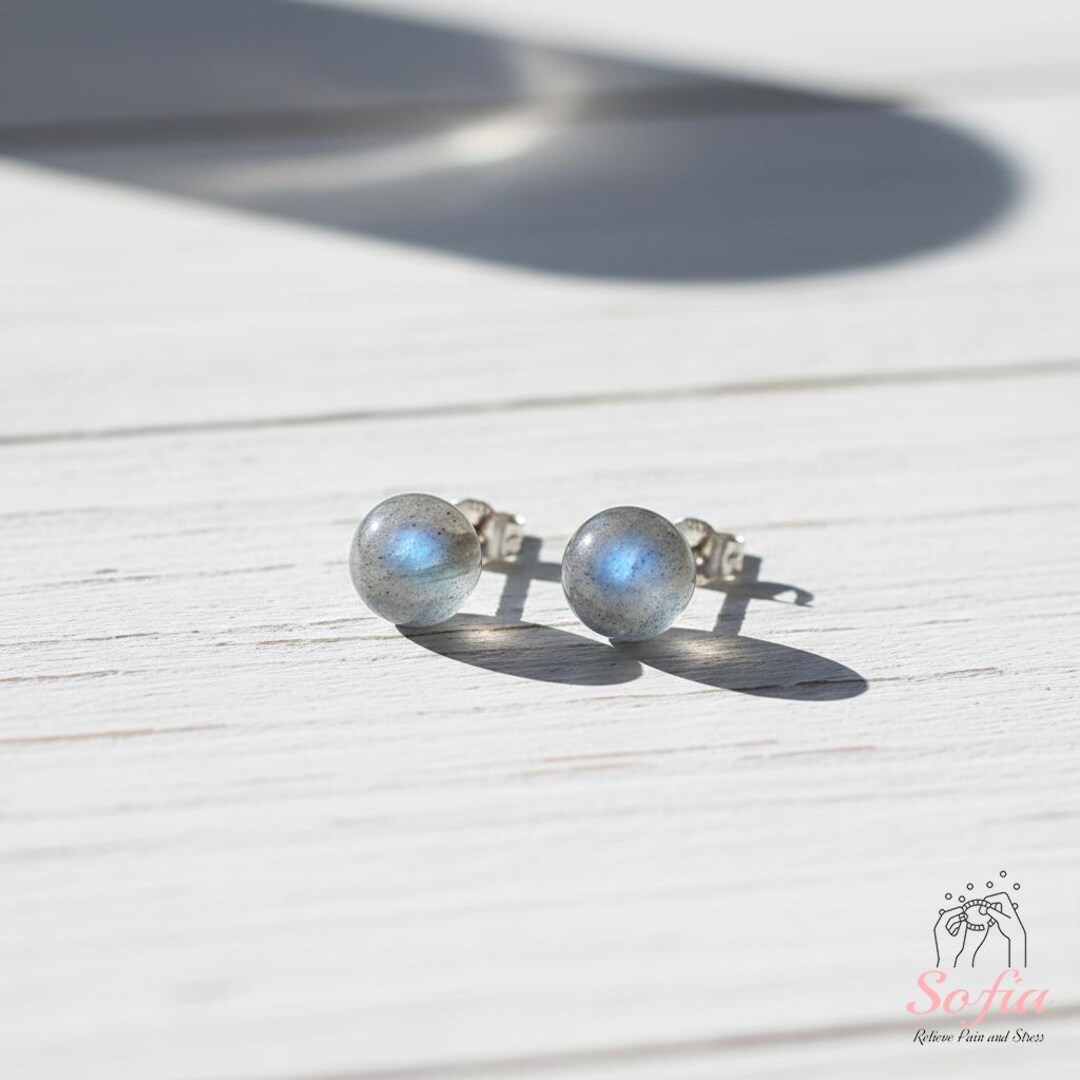 Minimalist Moonstone Stud Earrings - Moonstone Crystal Earrings ...
