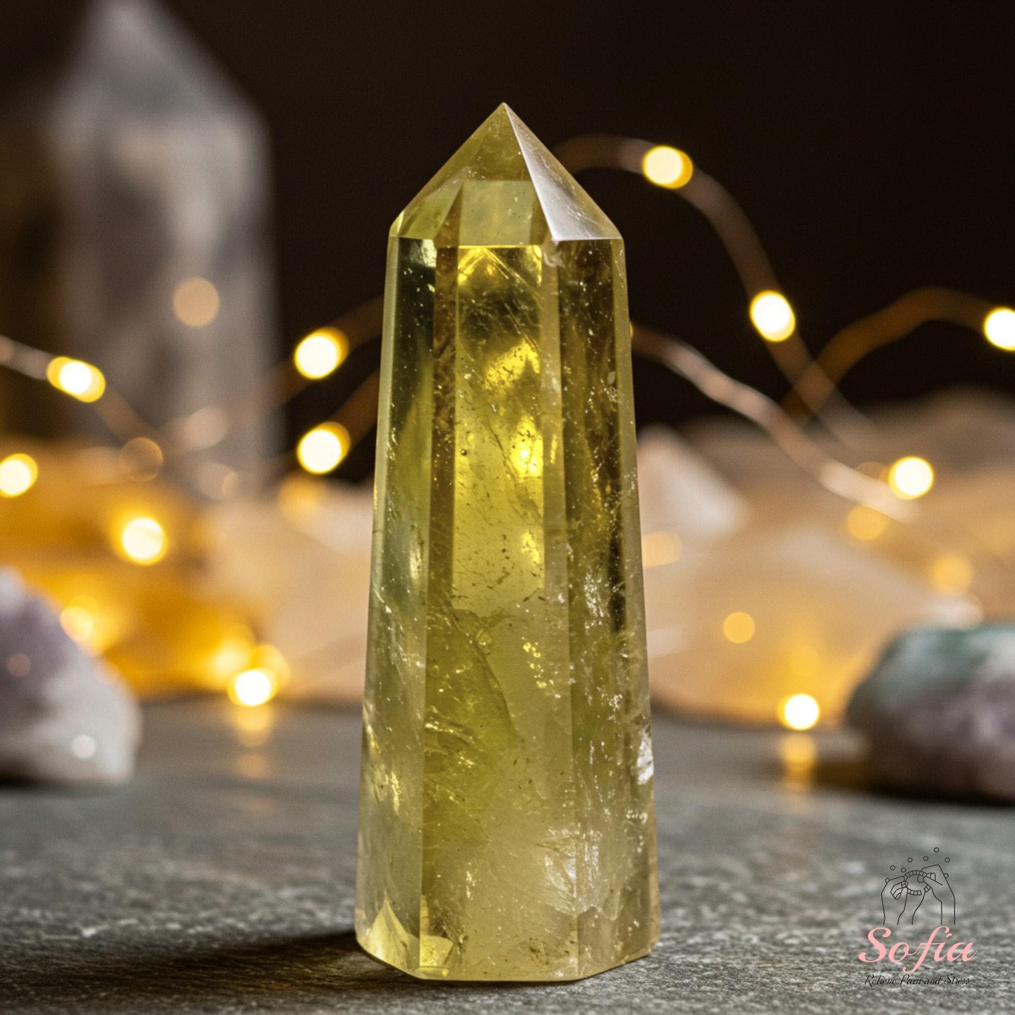Citrine Stone Tower - Citrine Single Point Crystal Tower Wand - Healing ...