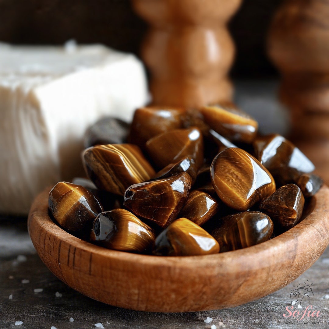 Tiger Eye Tumbled Stone Natural Polished Tiger's Eye Gemstone Yellow ...