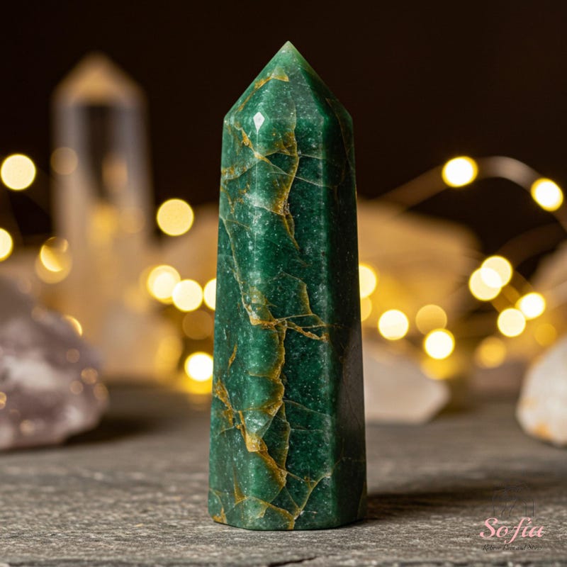 Crystal Green Obelisk - Etsy