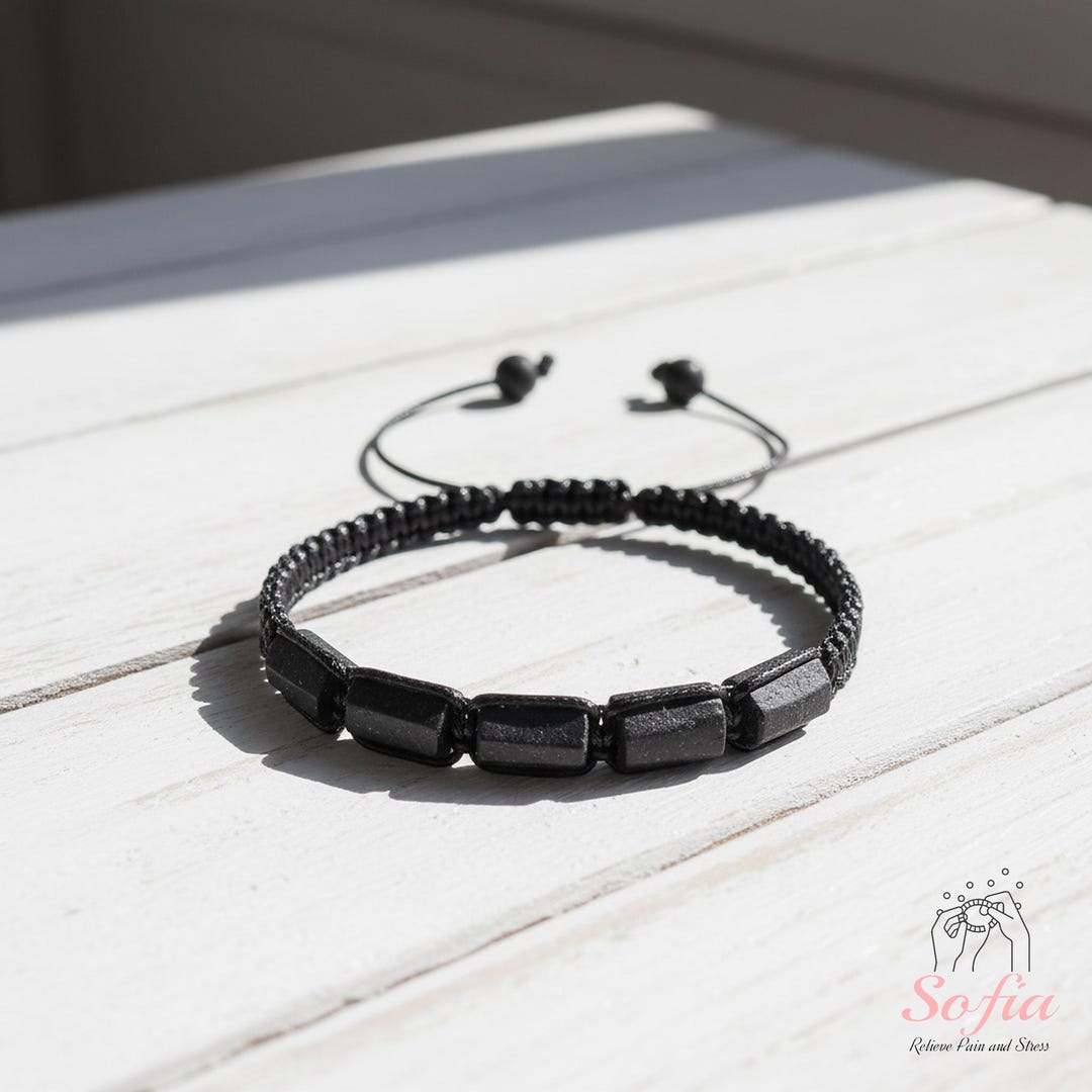 EMF Protection Bracelet Black Tourmaline Bracelet - Raw Tourmaline ...