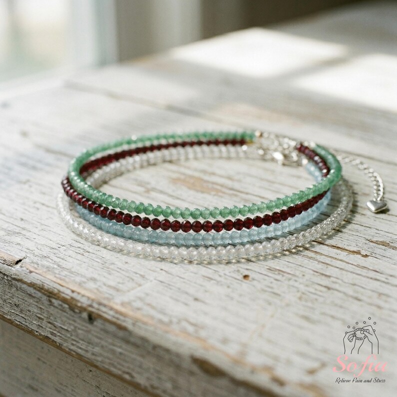 Blue Topaz Choker, Dainty Waterproof Beaded Necklace, Birthstone ...