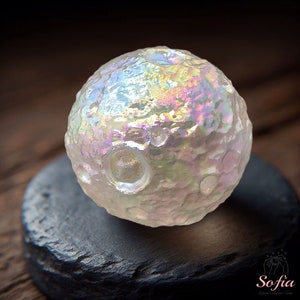 Angel Aura Quartz Moon Sphere, Rainbow Crystal Sphere Ball, Aura Quartz ...