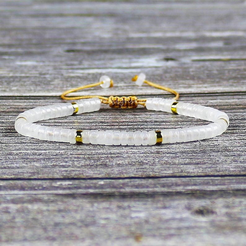 Clear Quartz Bracelet - Natural Clear Crystal Dainty Bracelet - Clear ...