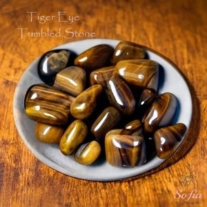 Tiger Eye Tumbled Stone Natural Polished Tiger's Eye Gemstone Yellow ...