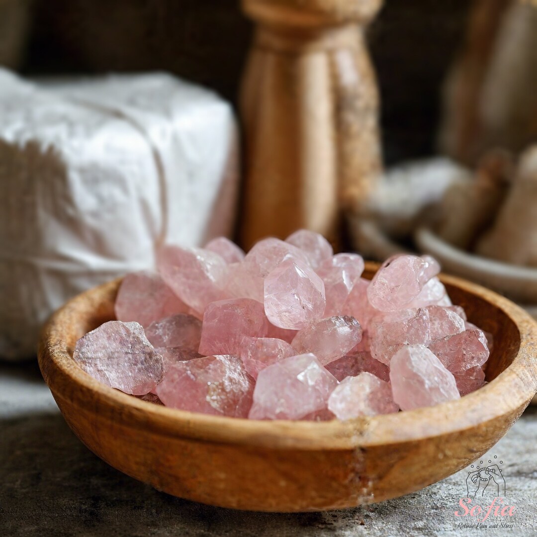 Raw Natural Rose Quartz Crystal - Rose Quartz Rough Stones Home ...