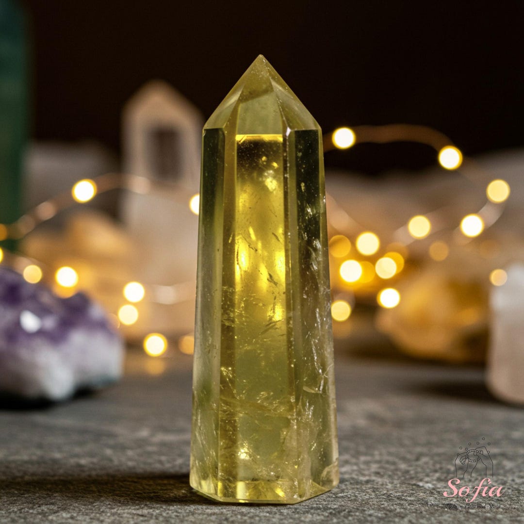 Citrine Stone Tower - Citrine Single Point Crystal Tower Wand - Healing ...
