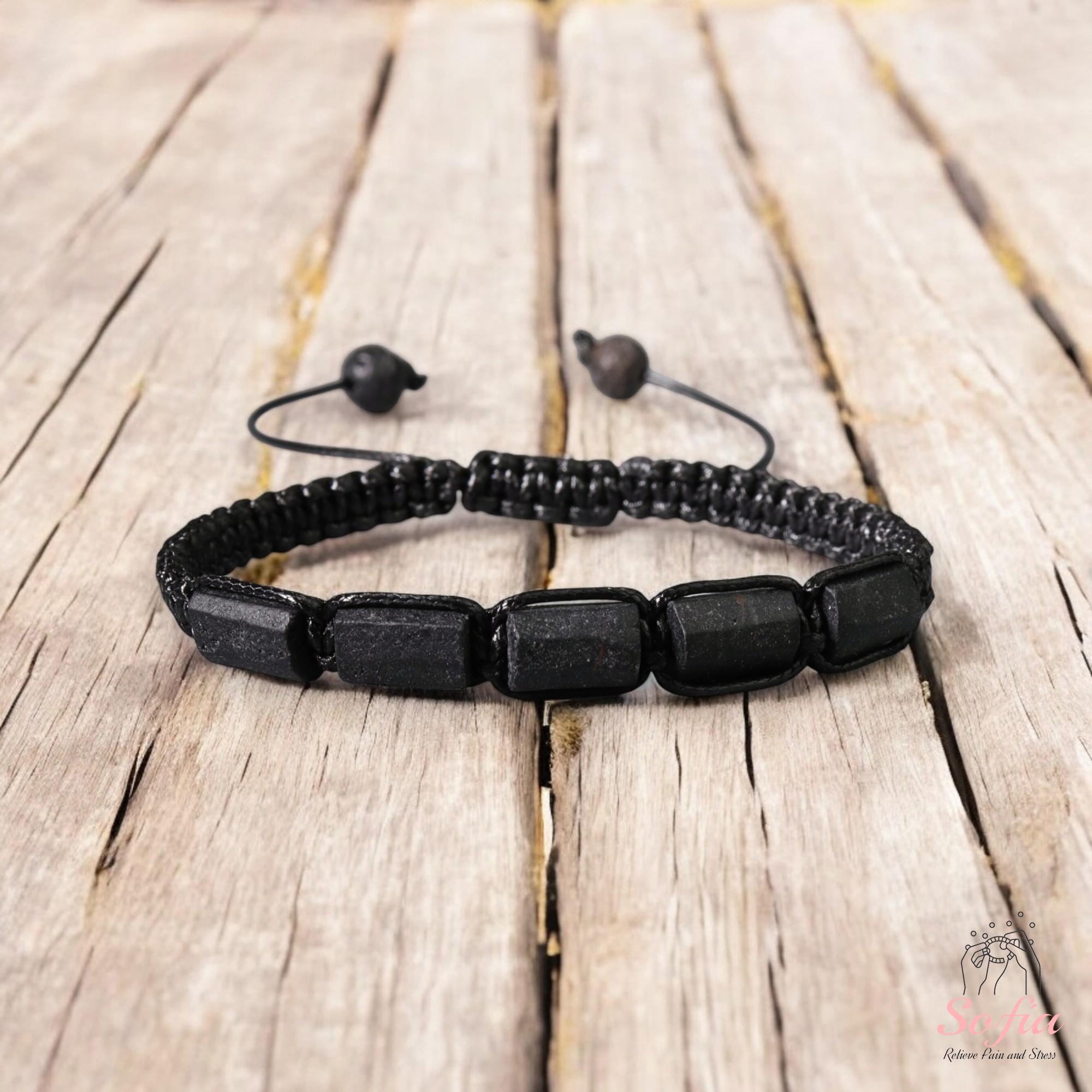 EMF Protection Bracelet Black Tourmaline Bracelet - Raw Tourmaline ...