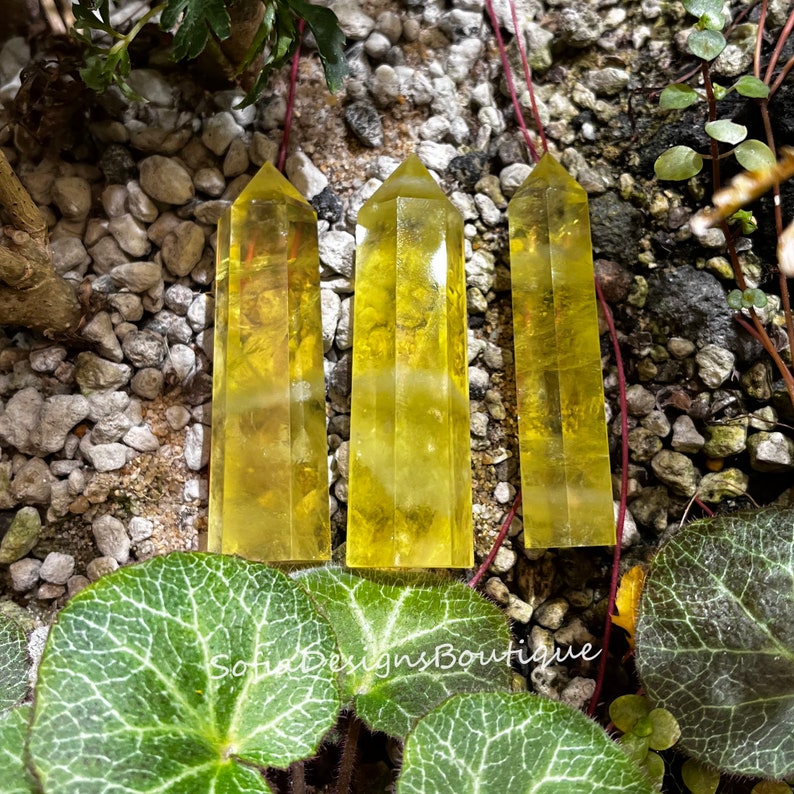 Citrine Stone Tower - Citrine Single Point Crystal Tower Wand - Healing ...