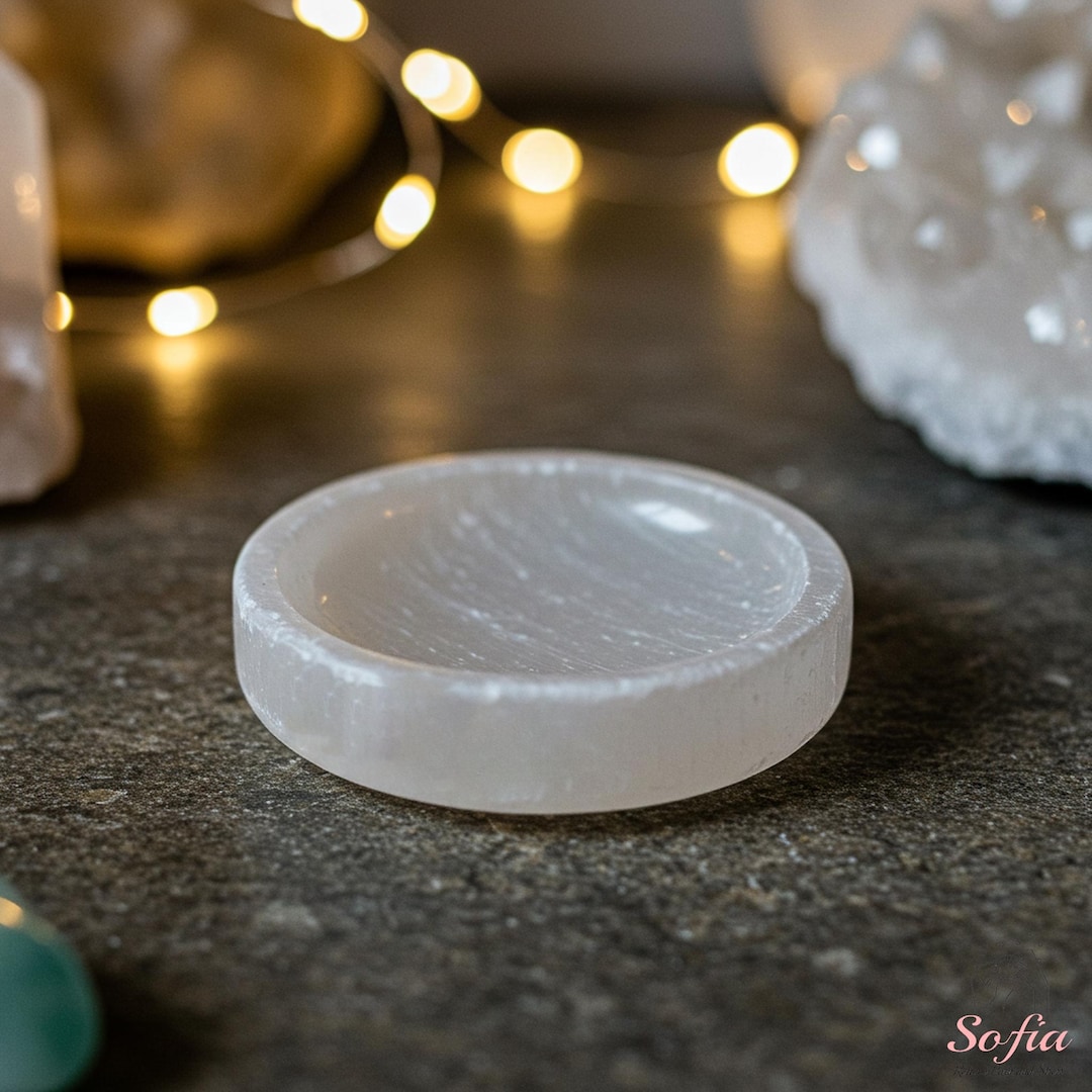 Natural Selenite Plate - Selenite Charging Round Plate Station - White ...