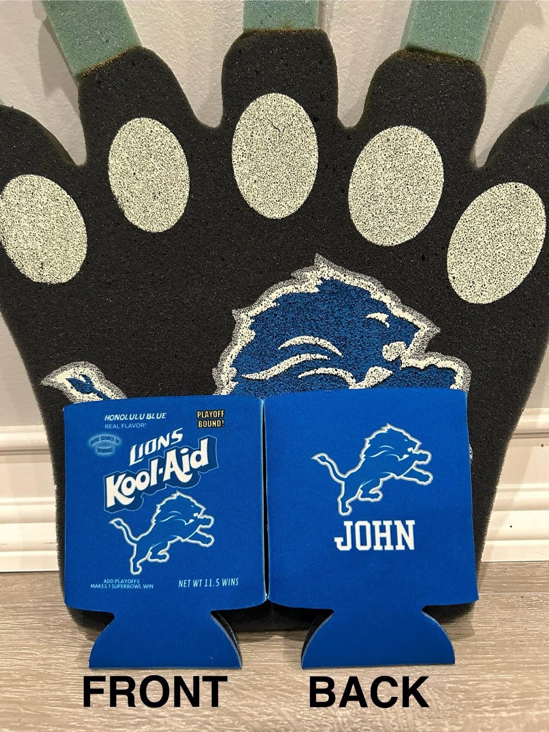 PERSONALIZED Lions Kool-aid SUPER BOWL or Playoff Can Coolers Foam ...