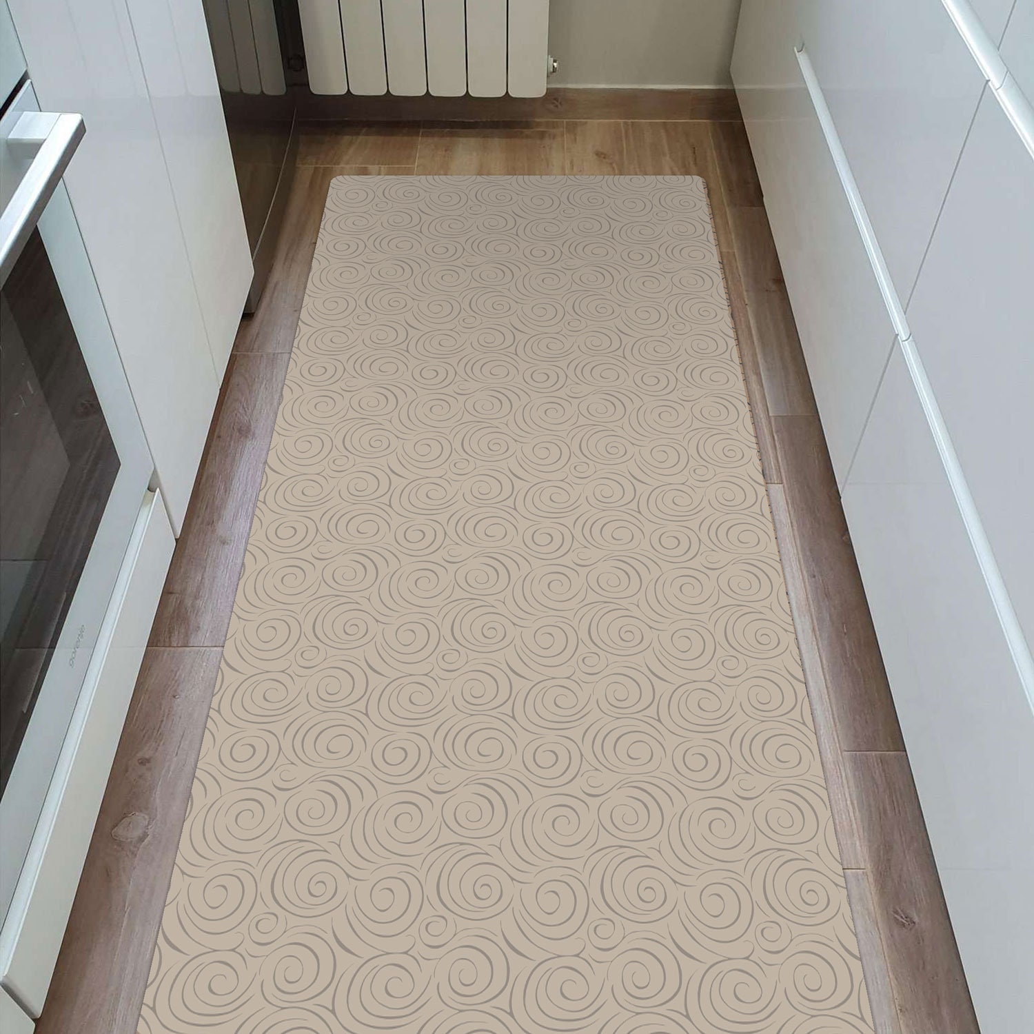 Latte Swirl Microfiber Runner Rug: Ultra-thin Non-slip Mat - Etsy