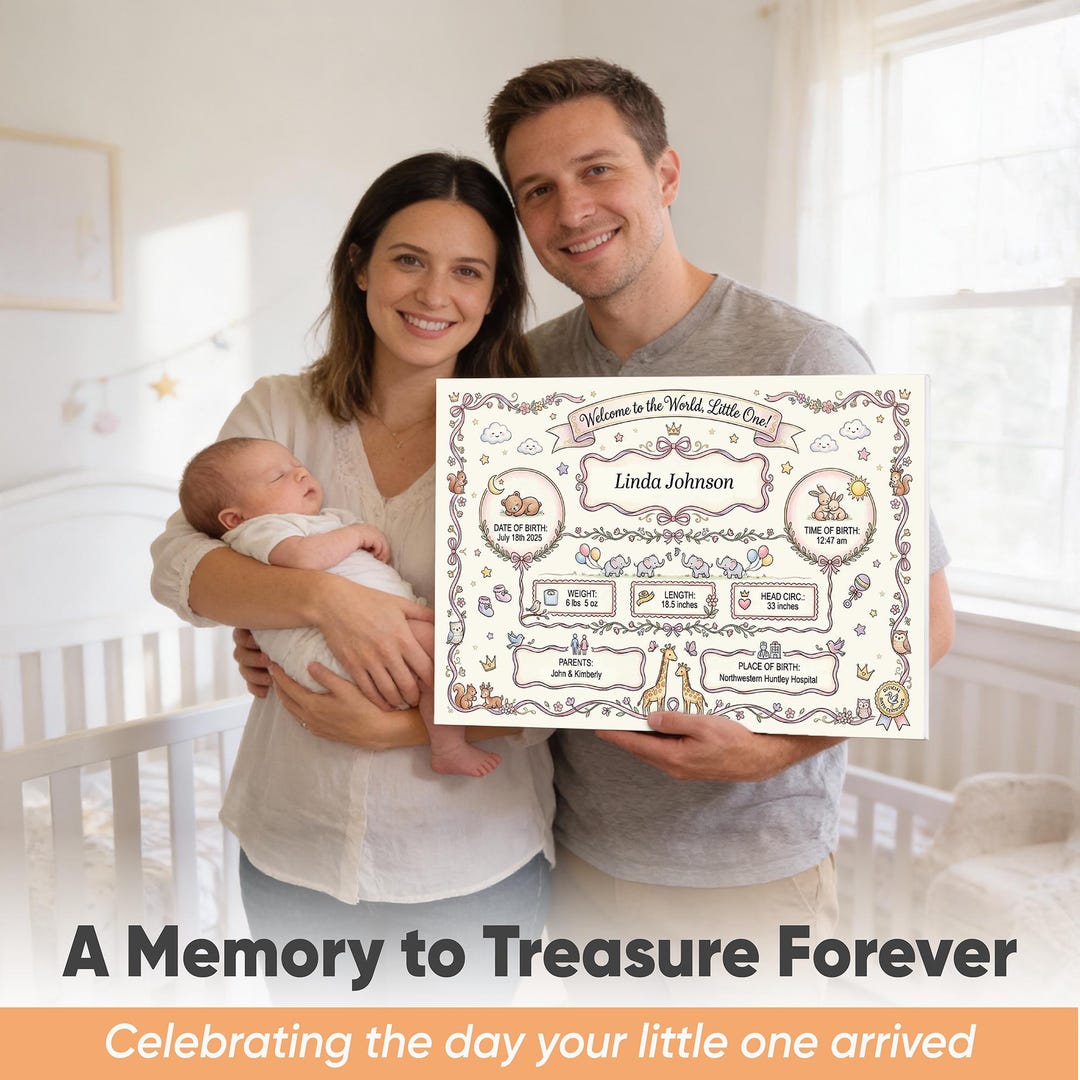 Personalized Birth Certificate Canvas – A Timeless Keepsake - Etsy