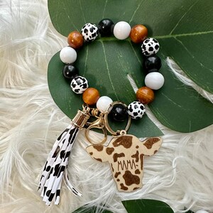 Cow Mama Wristlet Keychain Keyholder, Mothers Day Gift, Keychain ...