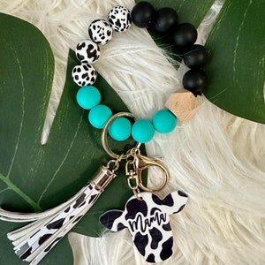 Cow Mama Wristlet Keychain Keyholder, Mothers Day Gift, Keychain ...