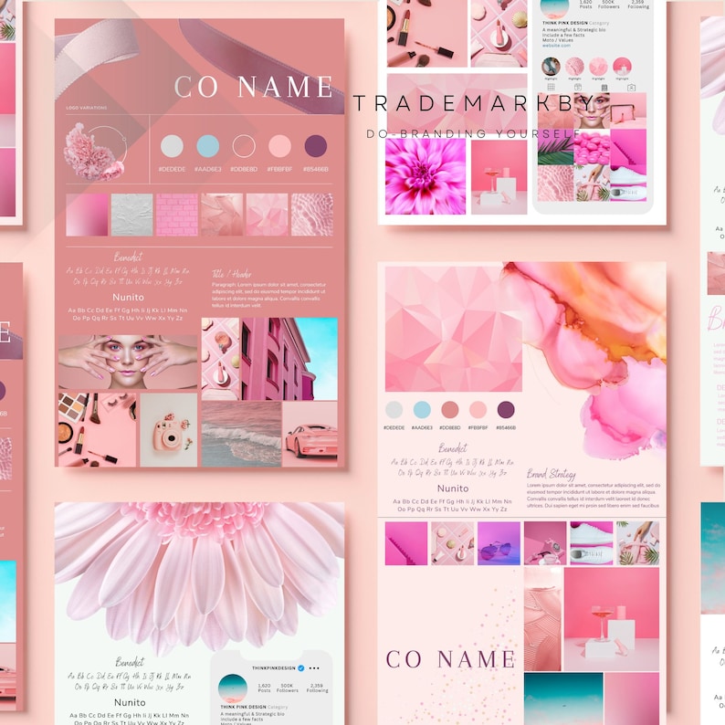 Barbie-inspired PINK Brand Template, PINK Canva Template Branding ...