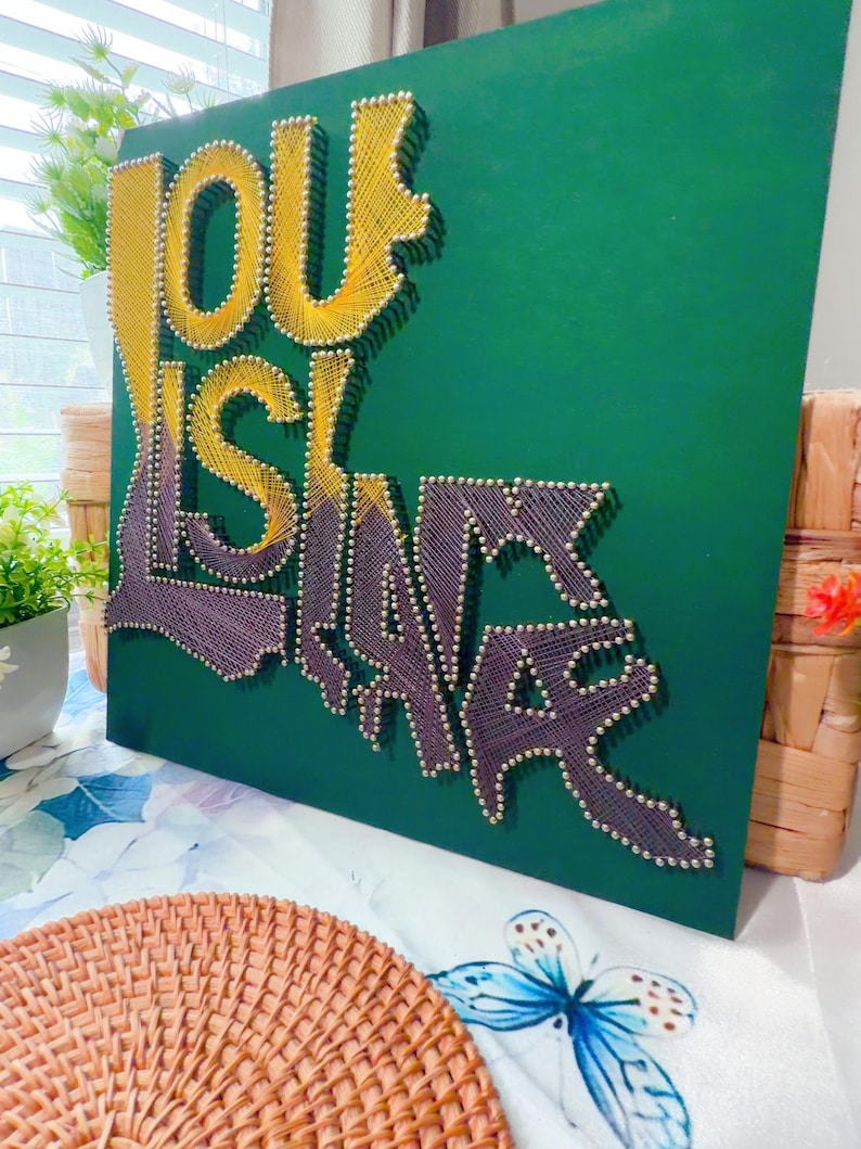 Handmade Louisiana String Art | Mardi Gras State Pride Wall Decor - Etsy