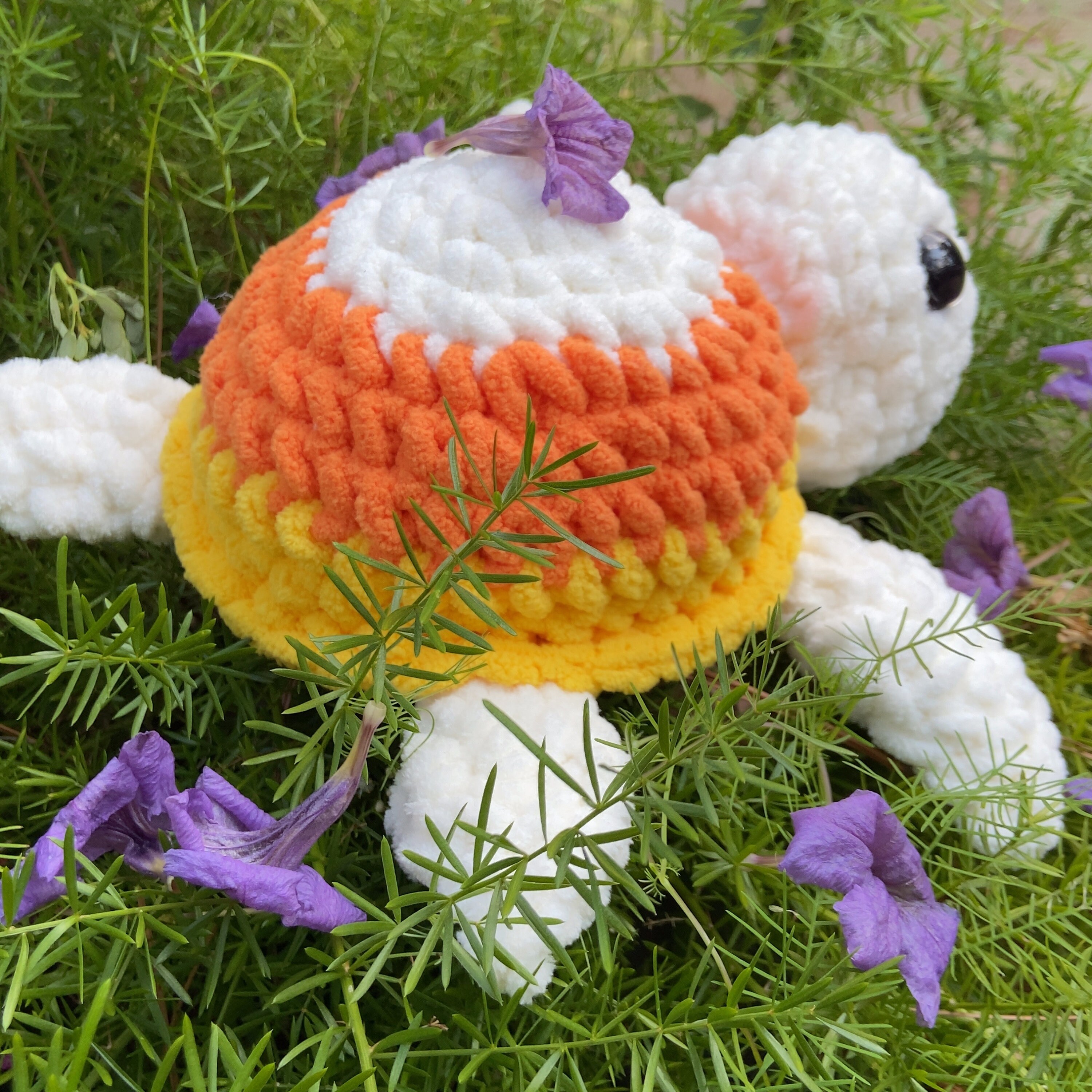 Crochet Turtle Customizable Plushie Amigurumi Velvet Yarn Stuffed ...